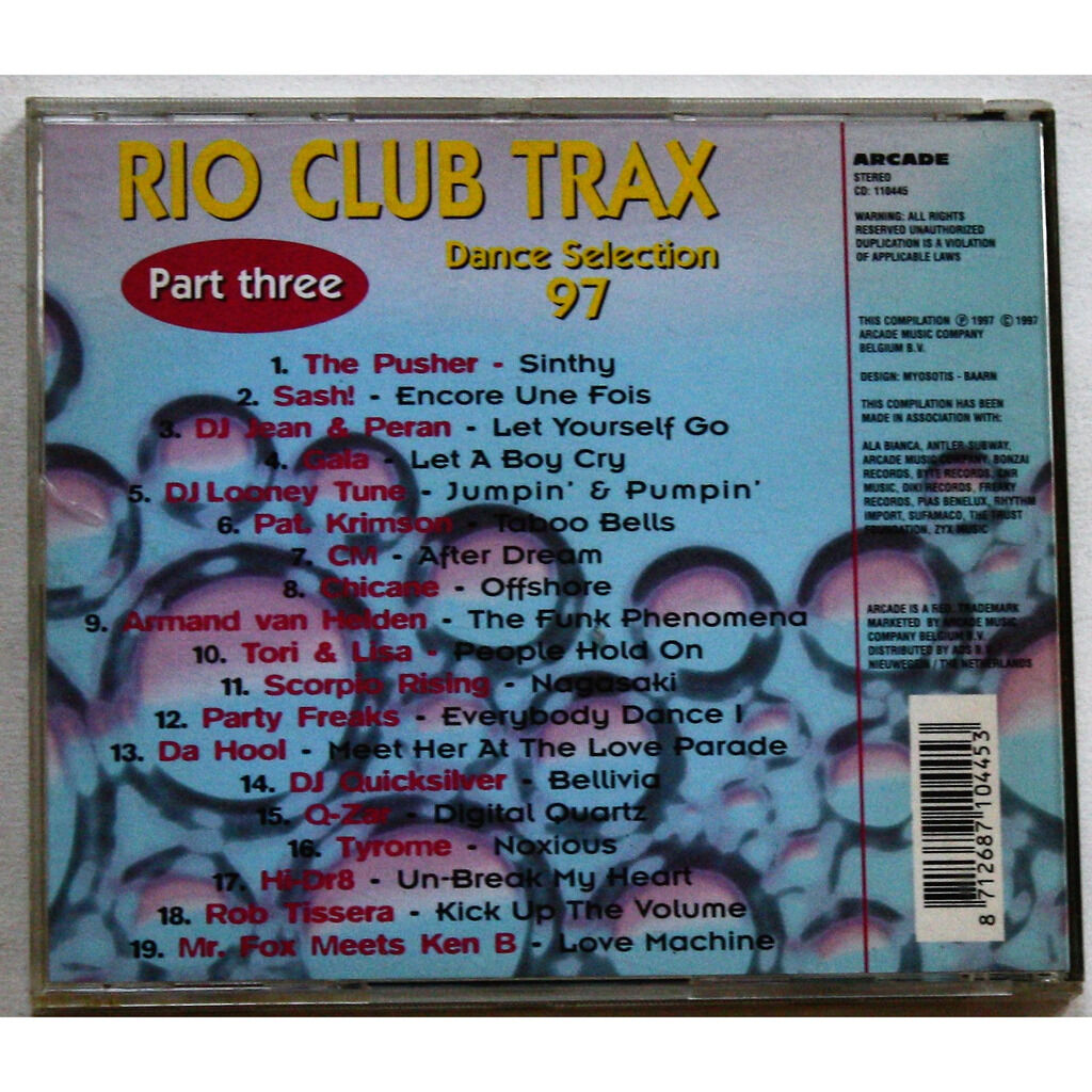Rio club trax part three - dance selection 97 de Various, CD chez cruisexruffalo - Ref:124036629
