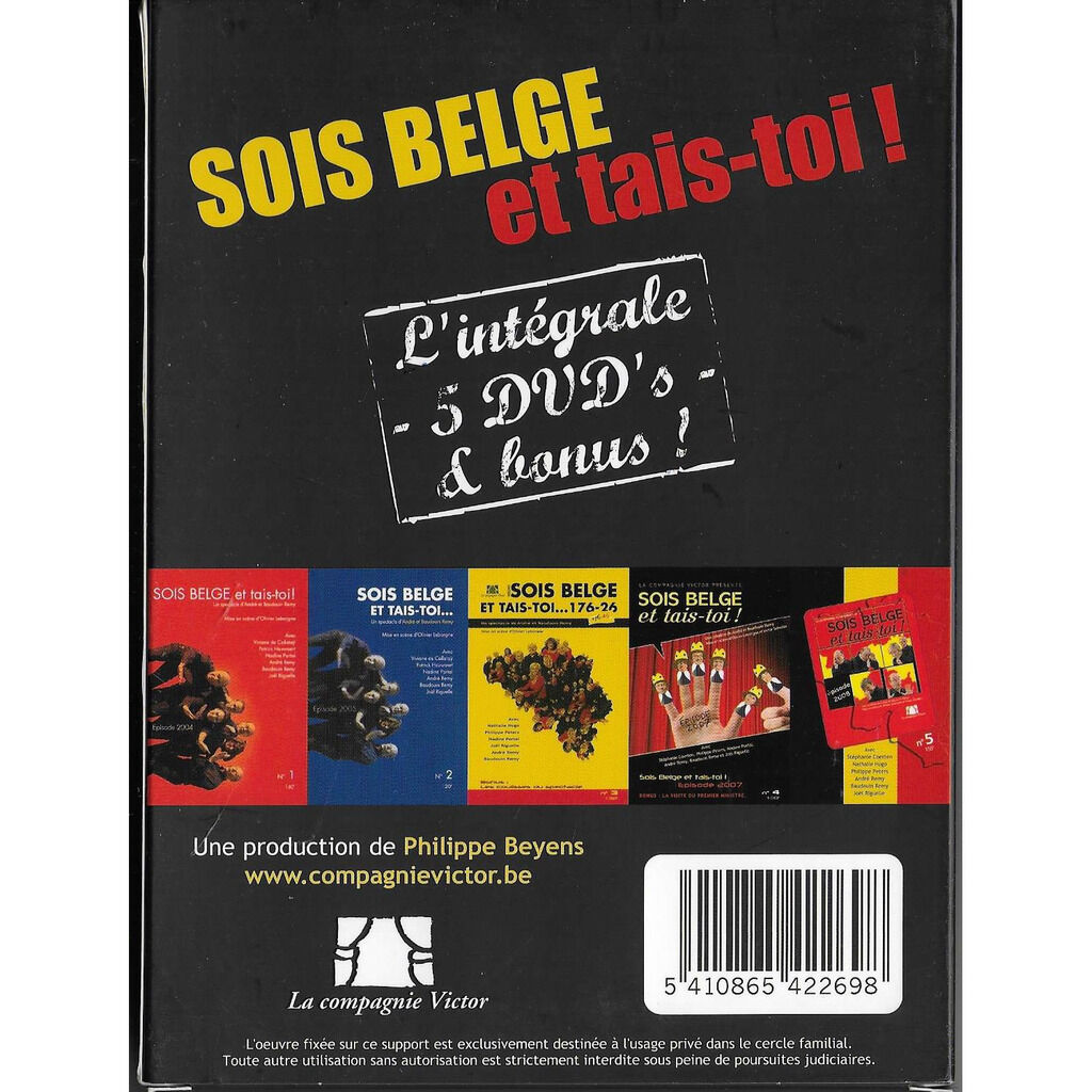Sois belge et tais-toi ! l'intégrale - 5 dvd's - & bonus ! de André ...