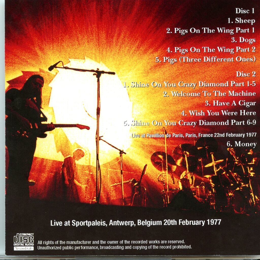 2 cd's - live antwerp 1977 de Pink Floyd, CD x 2 chez grosboisj - Ref ...