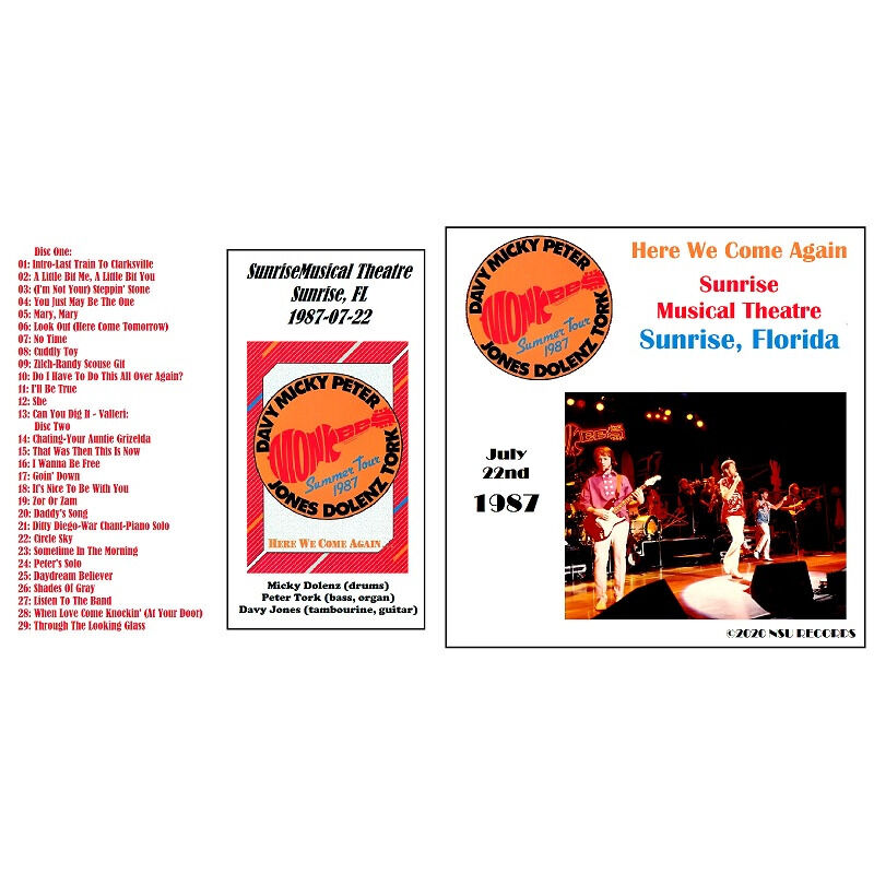 Live in sunrise, florida 1987 july 22nd ltd 2cd by The Monkees, CD x 2 ...