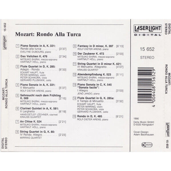 Wolfgang amadeus mozart : rondo alla turca de Evelyne Dubourg / Mitsuko ...