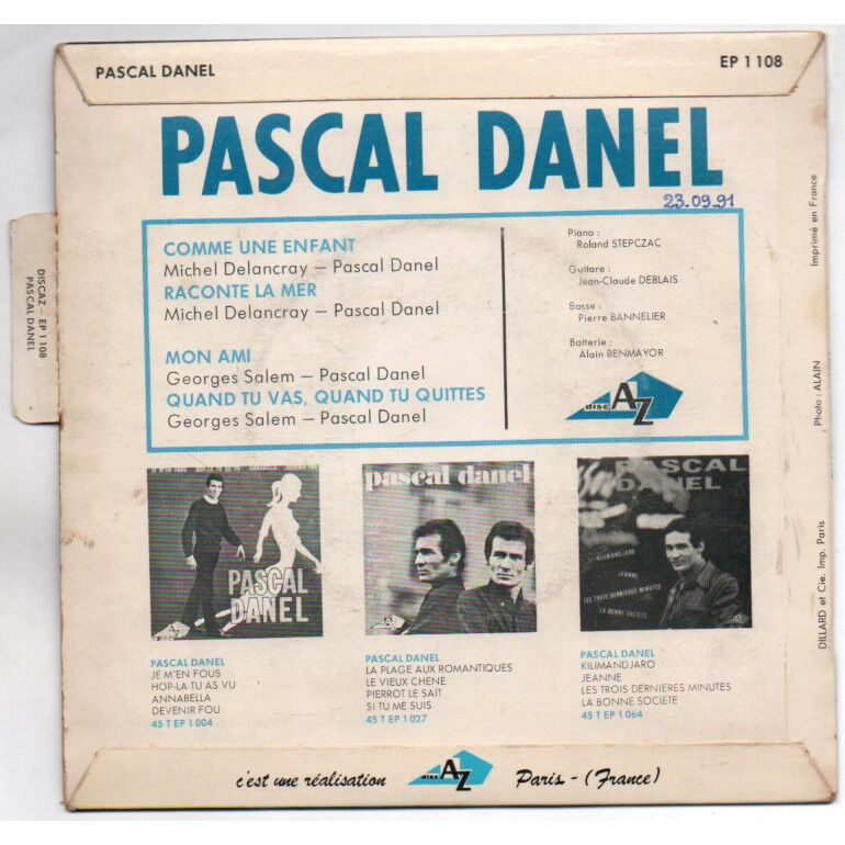 Comme un enfant / raconte la mer / mon ami / quand tu vas quand tu ...