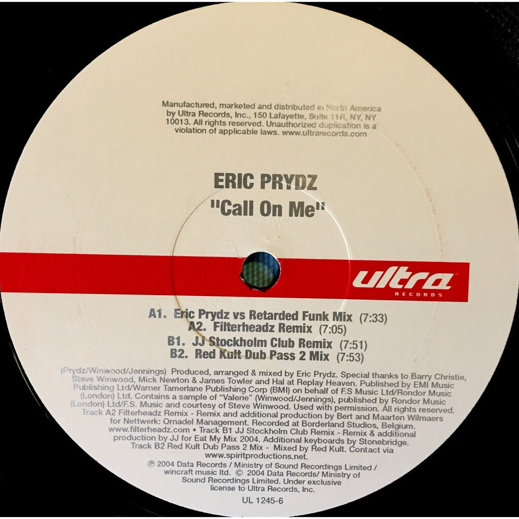 Call on me (pressage u.s.) de Eric Prydz, Maxi 45T chez sangokux - Ref ...