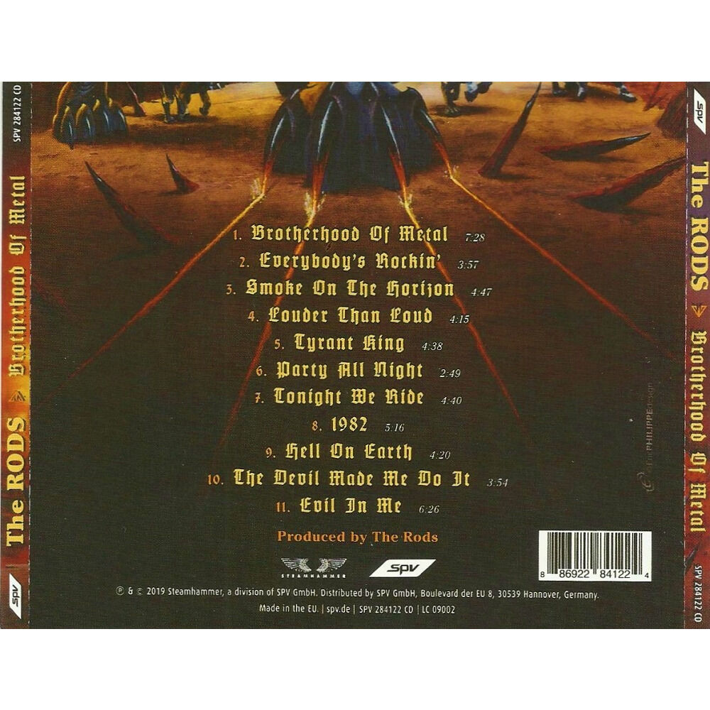 Brotherhood of metal de The Rods, CD chez lwowitsch - Ref:125305017