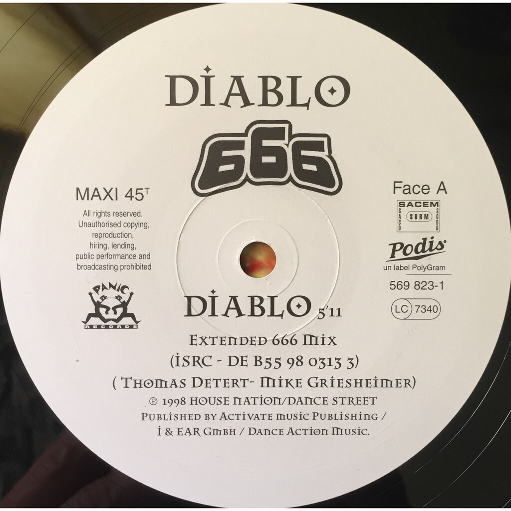 Diablo de 666, Maxi 45T chez sangokux - Ref:125432936