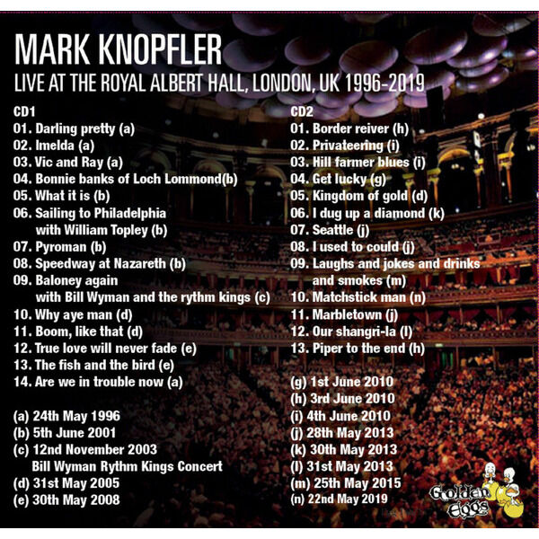 Live at the royal albert hall 1996 - 2019 (euro 2021 ltd live 2cd set ...