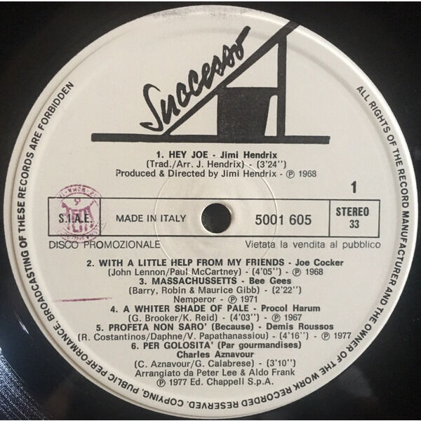 Quando la musica vince (italian late 70s w/label lp promo sampler on ...