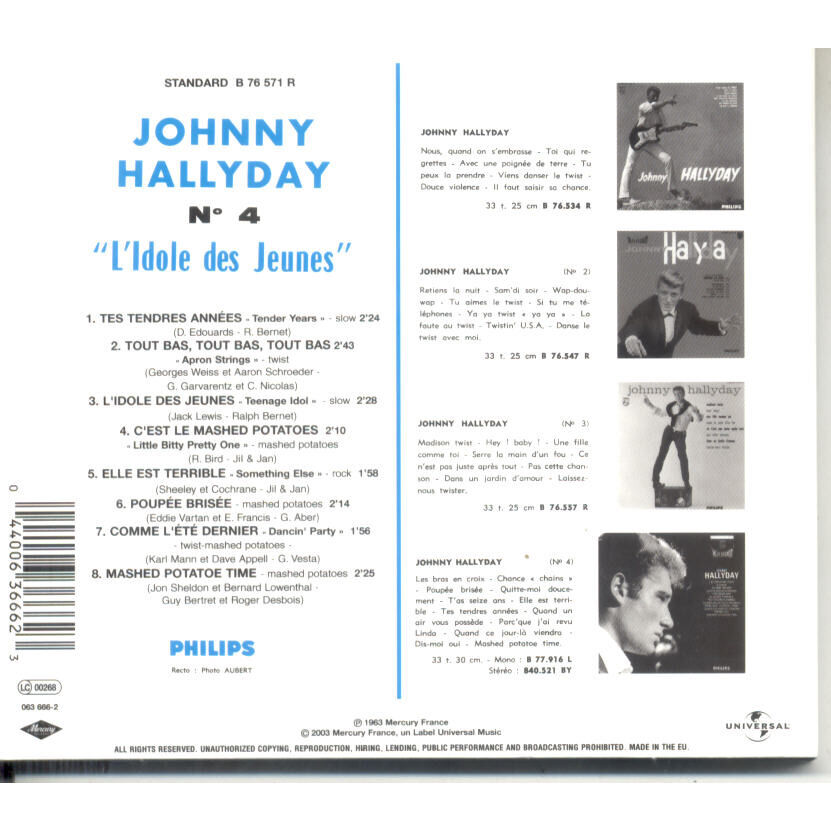 L' idole des jeunes.eu ( digipak ) de Johnny Hallyday, CD chez ...