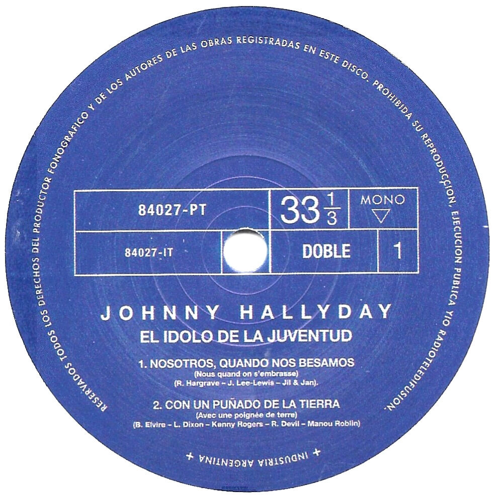 El idolo de la juventud de Hallyday Johnny / Jerry Lee Lewis, EP chez ...