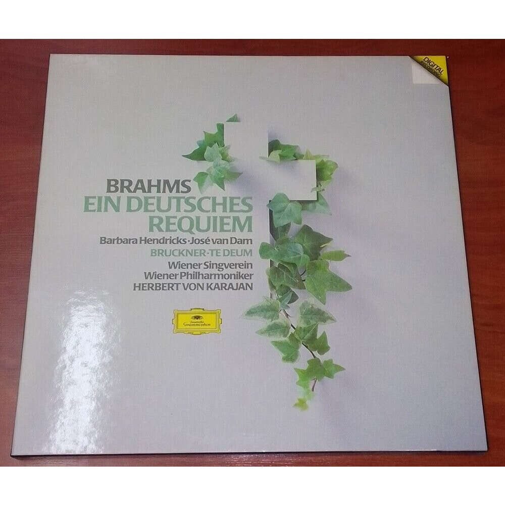 Brahms: ein deutsches requiem / bruckner: te deum de Herbert Von Karajan, 33T x 2 chez ...