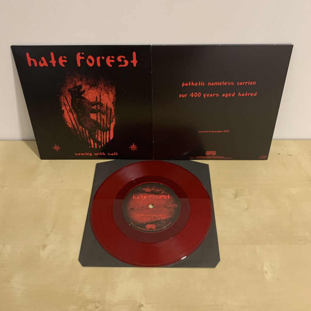 HATE FOREST sowing with salt. red vinyl, 7INCH X 1 for sale on osmoseproductions.com