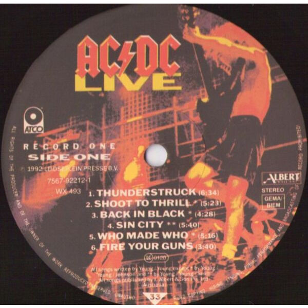 Live special collector's edition - thunderstruck de Ac/Dc, Double 33T ...