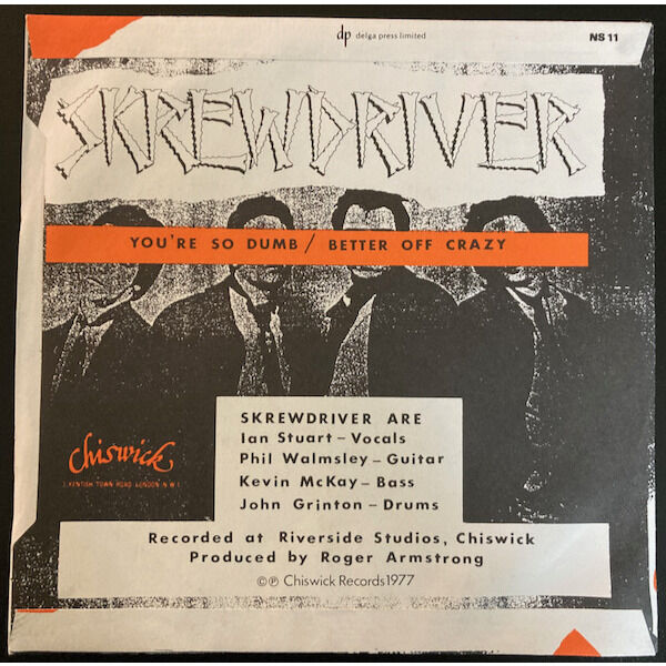 You're so dumb (rare back sleeve) by Skrewdriver, SP with skruvmejsel ...