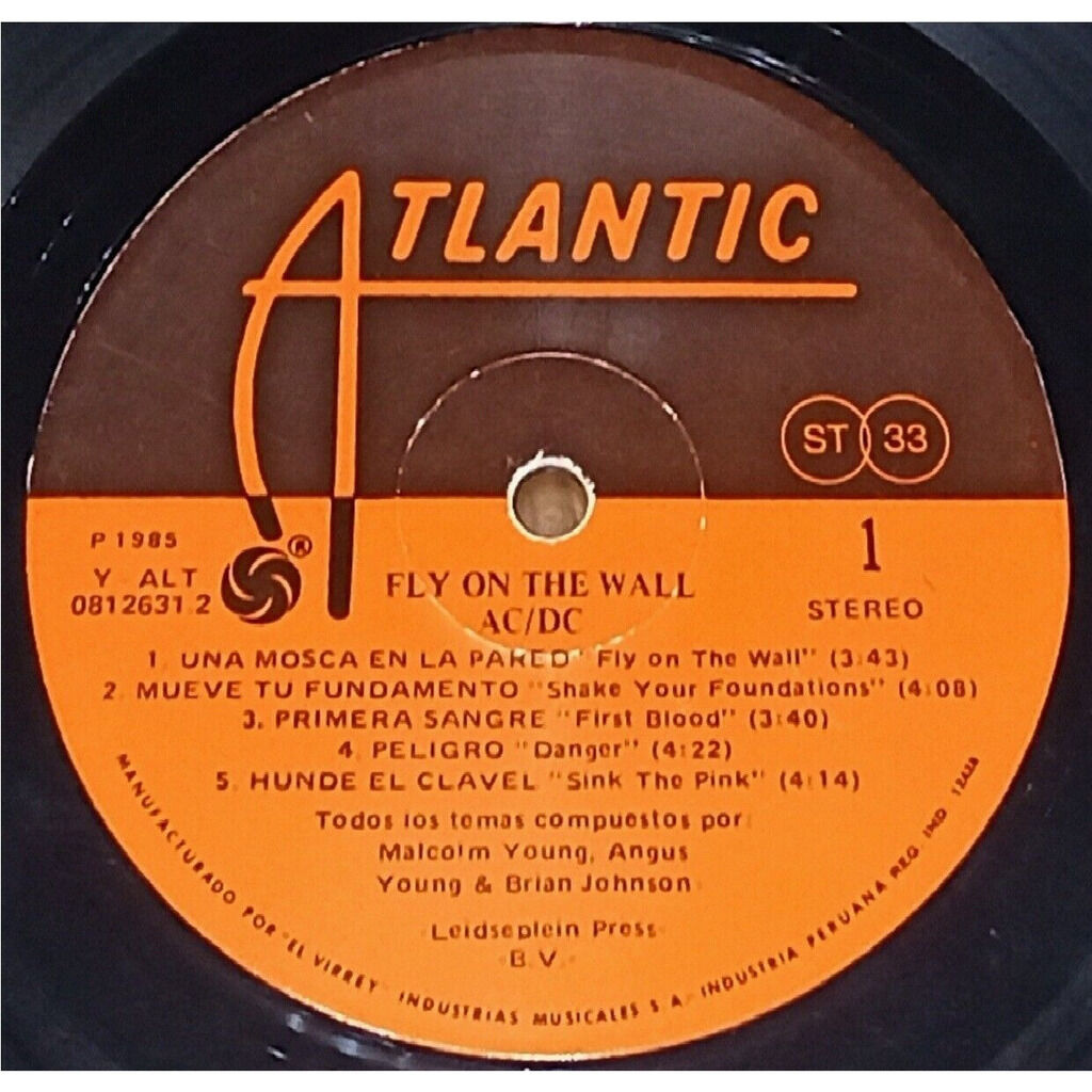 Fly on the wall (peru 1985 original 10-trk lp on el virrey-atlantic lbl ...