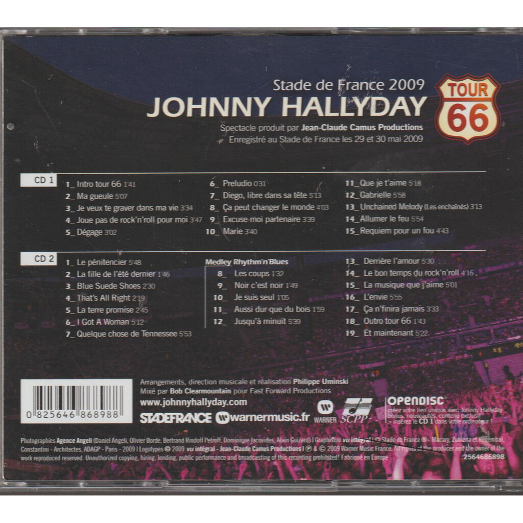 Stade de france 2009 - tour 66 de Johnny Hallyday, CD x 2 chez prenaud ...