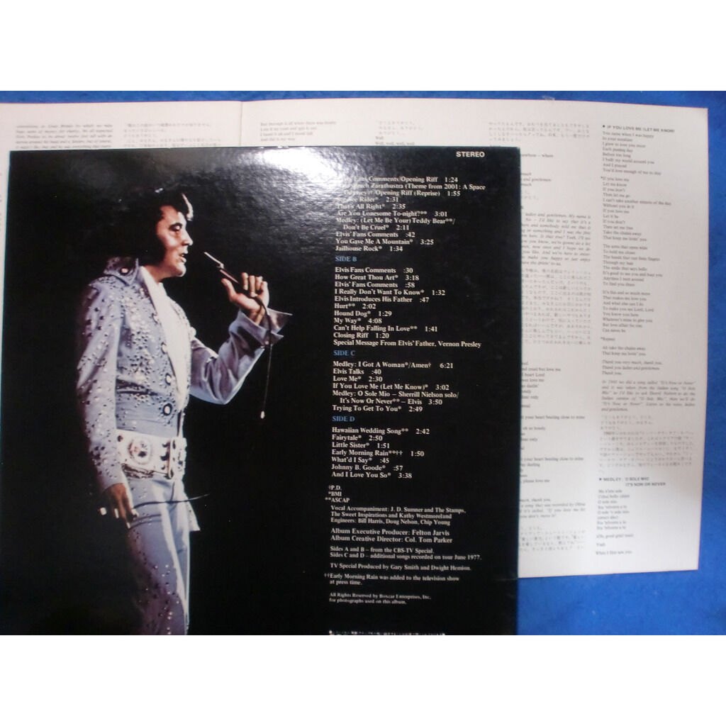 Elvis in concert by Elvis Presley, Double LP Gatefold with ctrjapan ...