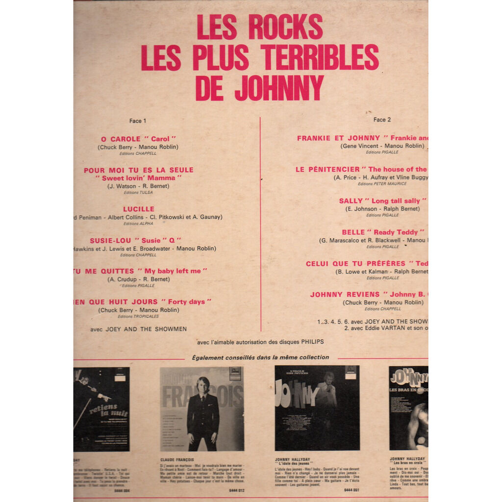 Les rocks les plus terribles de johnny - 12 titres de Hallyday Johnny ...