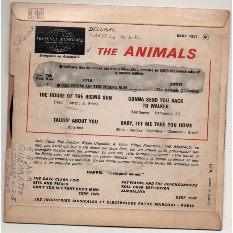 House of the rising sun/talkin' about you / gonna send you back to ...