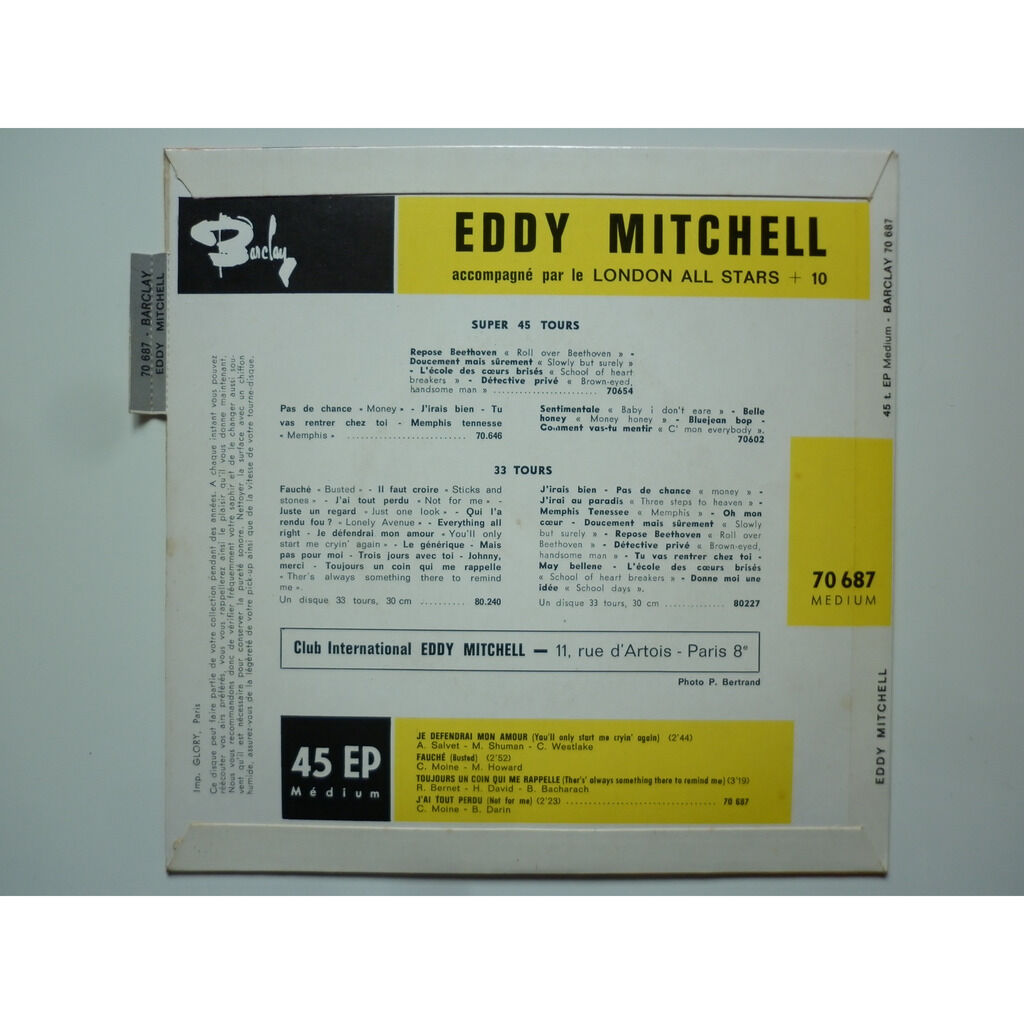 Est formidable / toute la ville en parle mint de Eddy Mitchell, EP chez fanfan - Ref:126603199