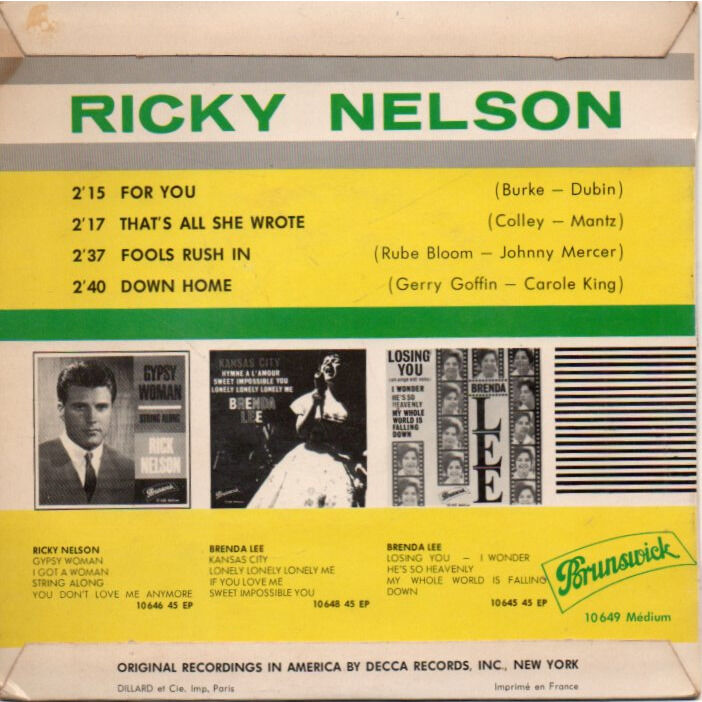 Gypsy woman - i got a woman - string along - you don't love me anymore ...