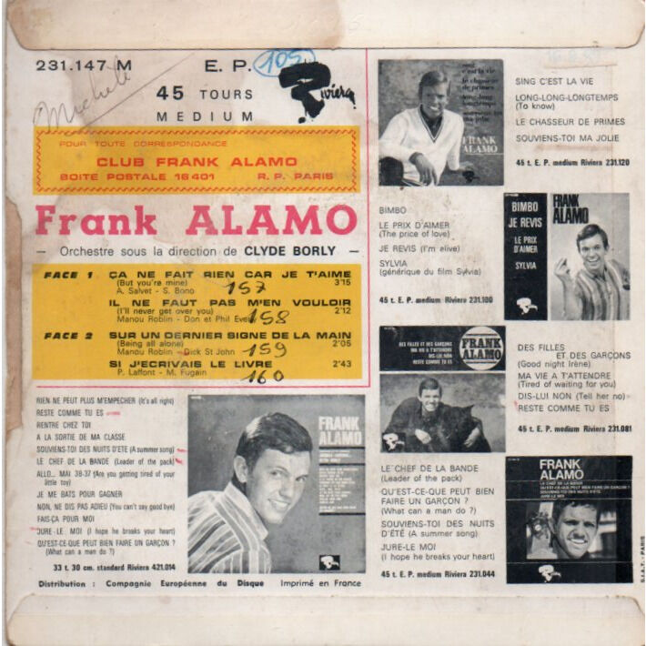 Ca ne fait rien car je t'aime - il ne faut m'en vouloir - sur un ...