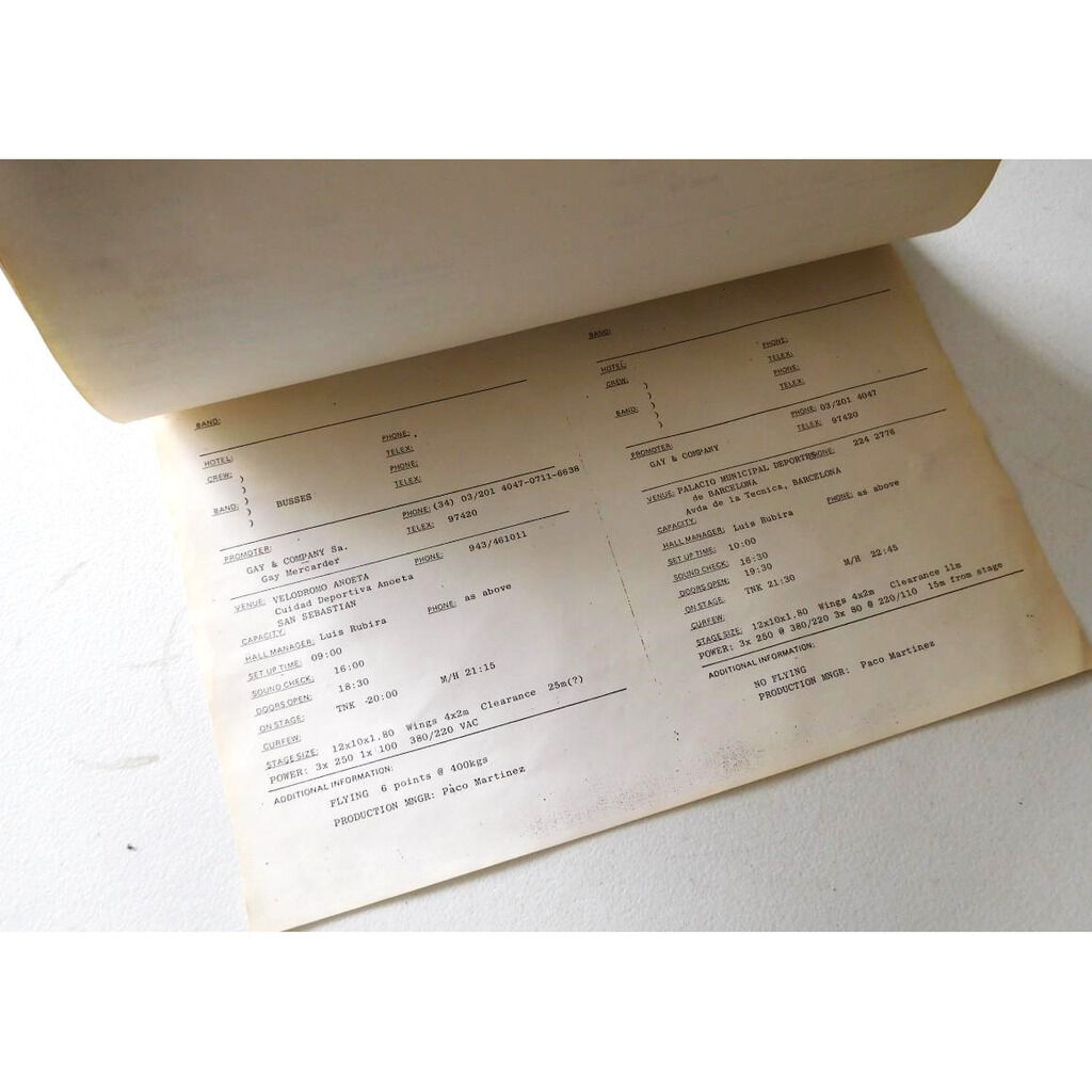 Tour itinerary europe 1981 (euro 1981 original 'tour itinerary' booklet ...