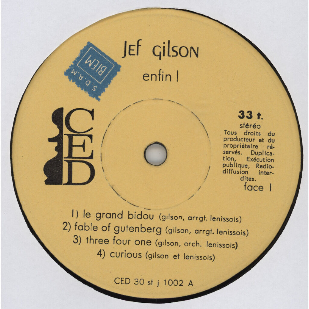 Enfin ! -original pressage français (1er lp) - stereo de Jef Gilson ...