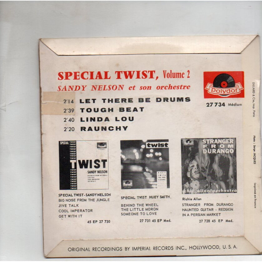 Let there be drums - tough beat - linda lou - raunchy de Sandy Nelson ...