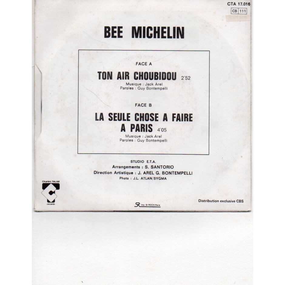Ton air choubidou / la seule chose à faire à paris de Bee Michelin, EP ...