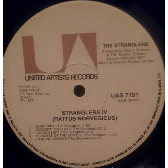 Stranglers iv (rattus norvegicus) (south africa 1978 original 8-trk lp ...