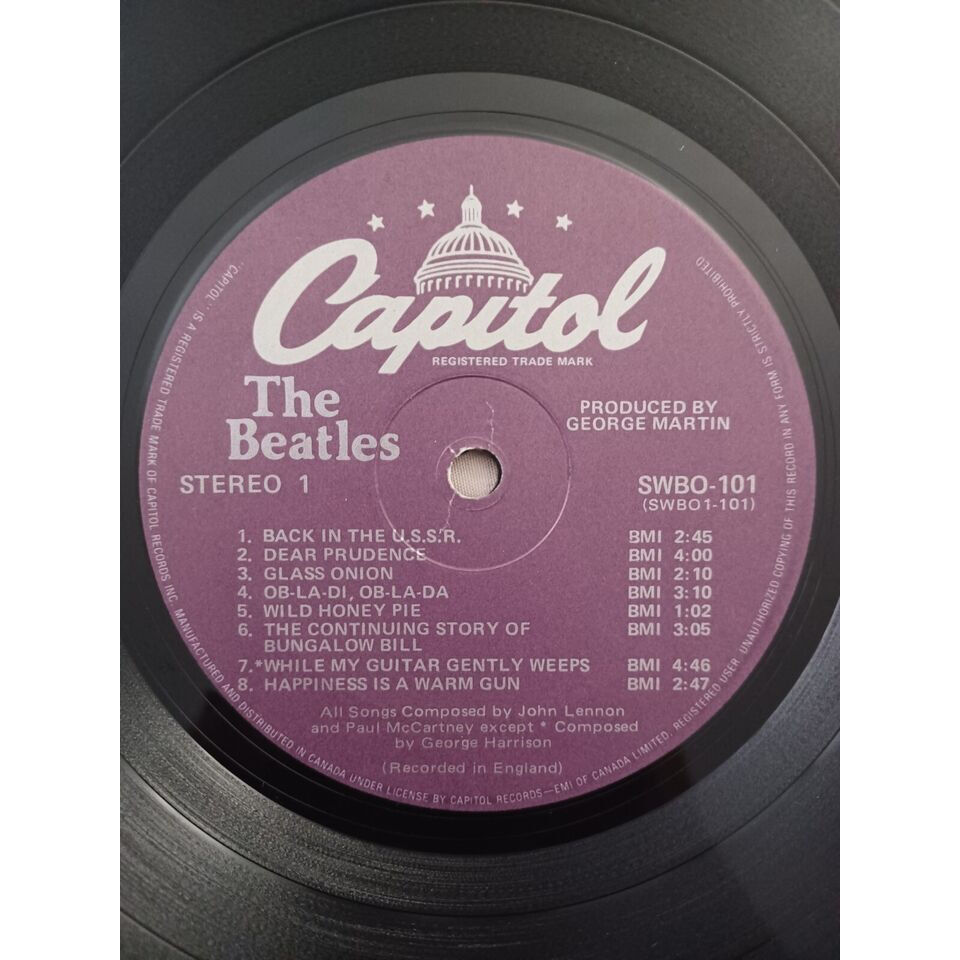 The beatles the white album 1968 vinyl capitol swbo-101 purple label ...