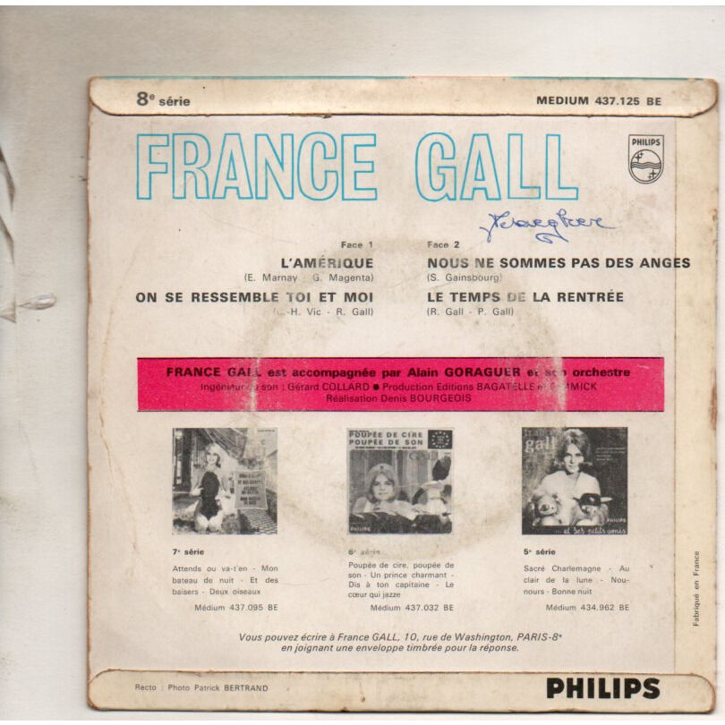 L'amérique / on se ressemble toi et moi / nous ne sommes pas des anges ...