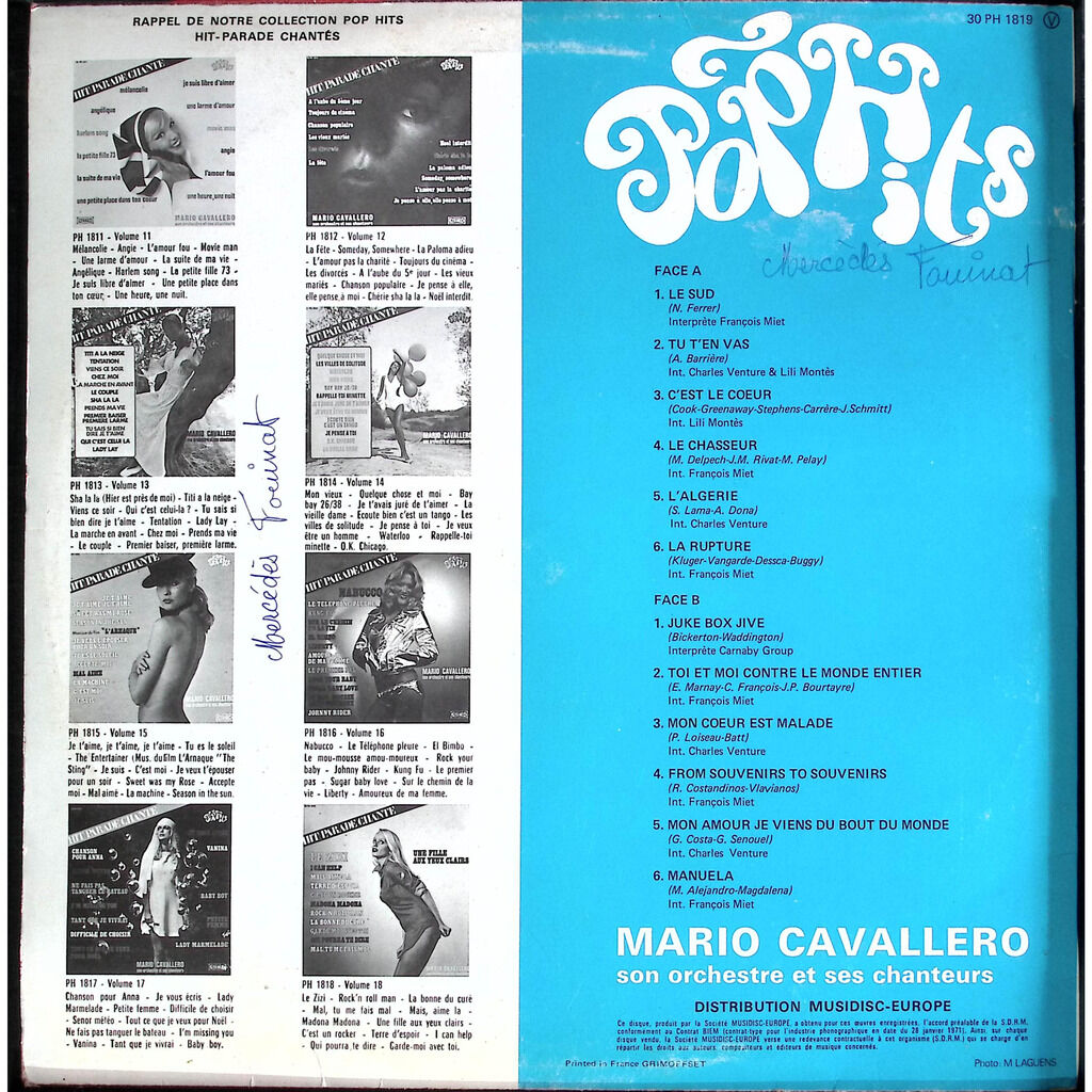 Hit parade chante - vol 19 - mon coeur est malade by Mario Cavallero ...