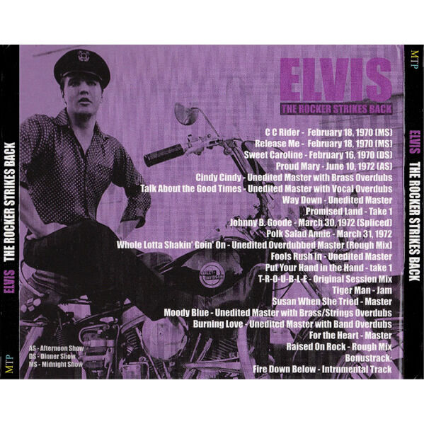 001 cd the rocker strikes back 21 outtakes & live soundboard de Elvis ...