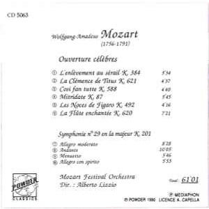 Ouvertures célèbres de Wolfgang Amadeus Mozart, CD x 2 chez charlyx ...