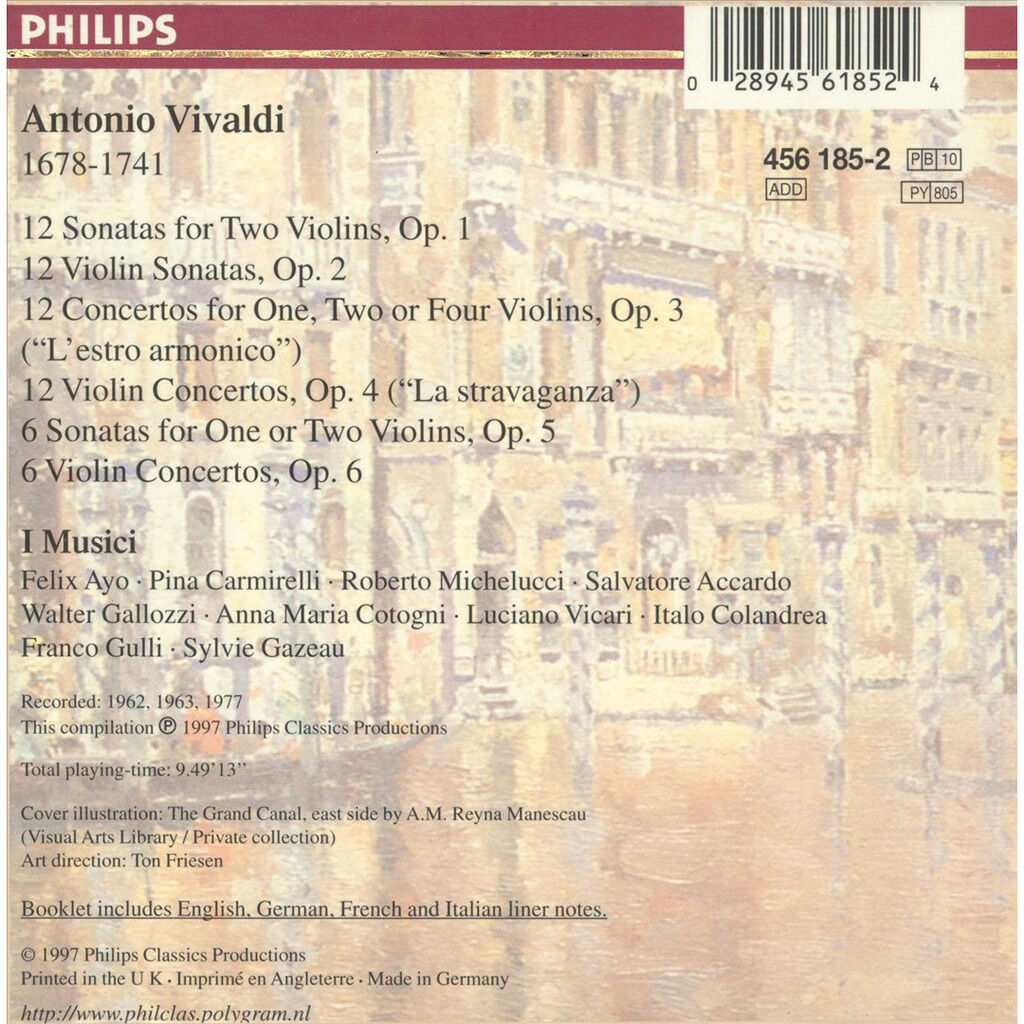 Vivaldi edition opus 1 - opus 6 / i musici · felix ayo · pina ...