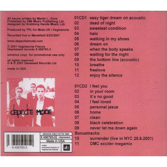 Mansfield 6/23/2001 (eu 2001 orioginal ltd 750 no'd copies live 2cd set ...