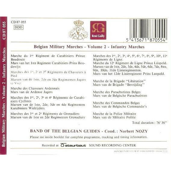 Belgian military marches - volume 2 - infantry marches (marches d'infanterie - marches ...