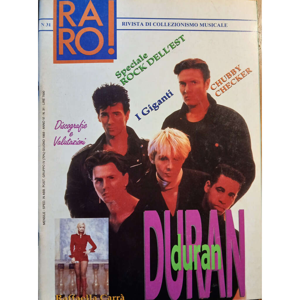 Raro! (n.31 june 1993) (italian 1993 duran front cover music collector ...