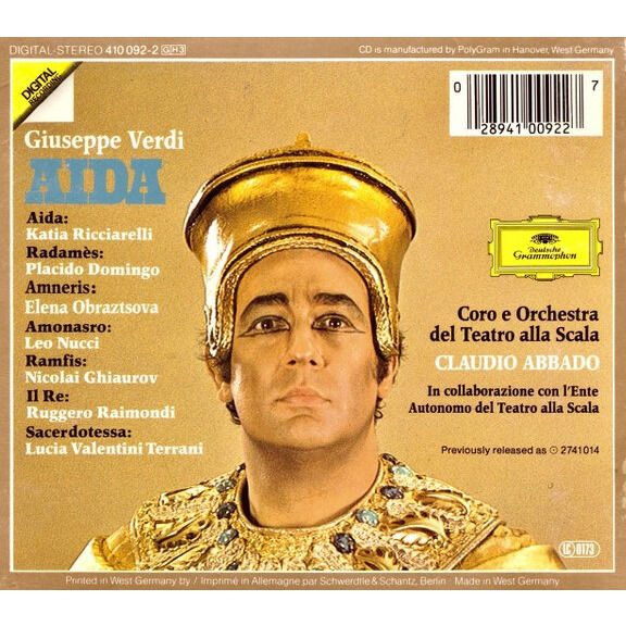 Giuseppe verdi : aida by Katia Ricciarelli, Placido Domingo, Elena ...