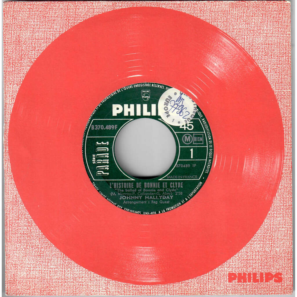 L'histoire de bonnie et clyde de Johnny Hallyday, 45T x 1 chez sasham67 ...