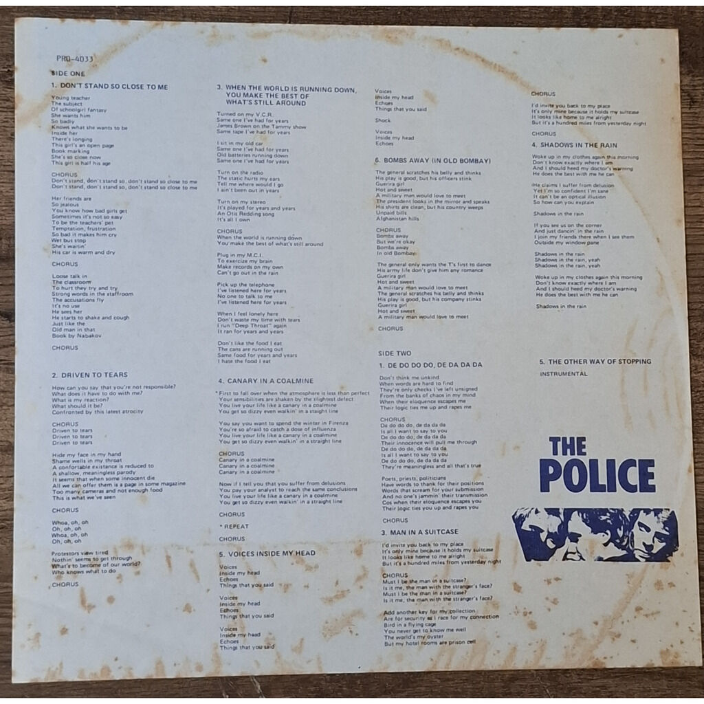 Zenyatta mondatta de The Police, 33T chez jakeddy - Ref:128713970