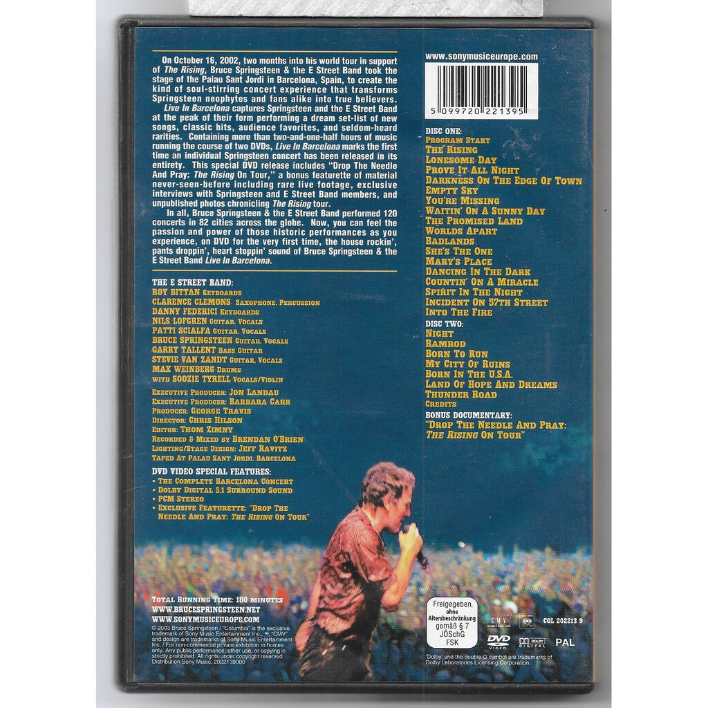 Live in barcelona de Bruce Springsteen & The E-Street Band, DVD x 2 ...